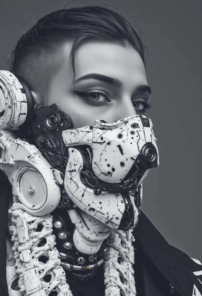 Mecha Humanoid Portrait with Robotic Mask - AI Image Gallery | Diffus