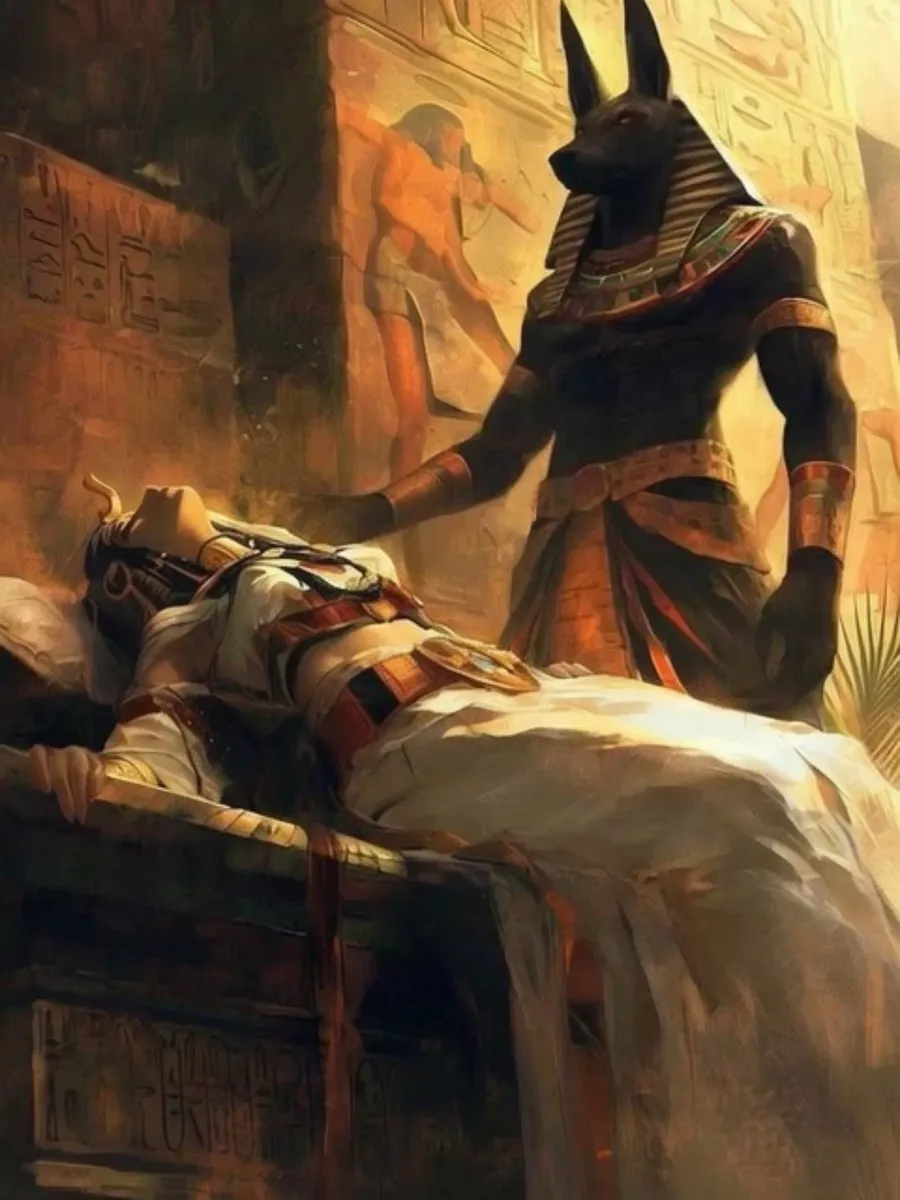 Egyptian Anubis Guiding Pharaoh's Soul - AI Image Gallery | Diffus