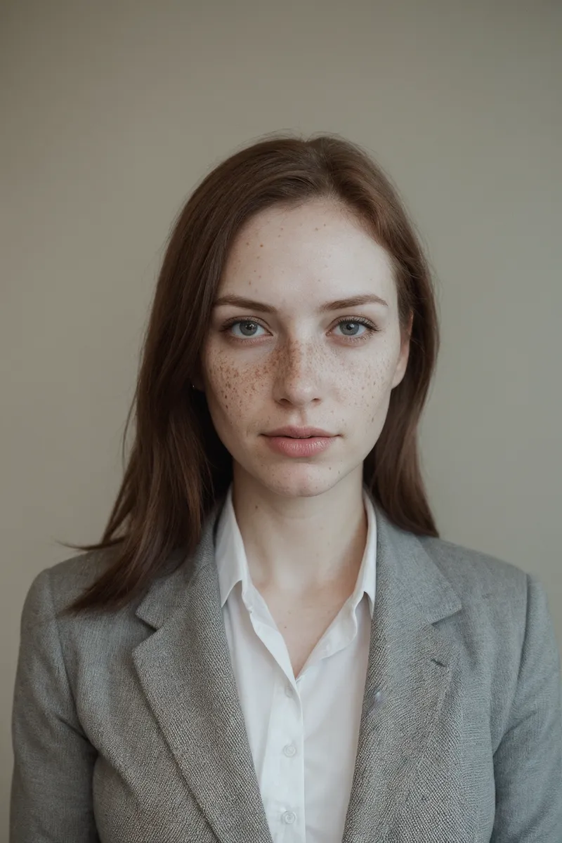 Business Woman with Freckles in Depth of Field | Diffus