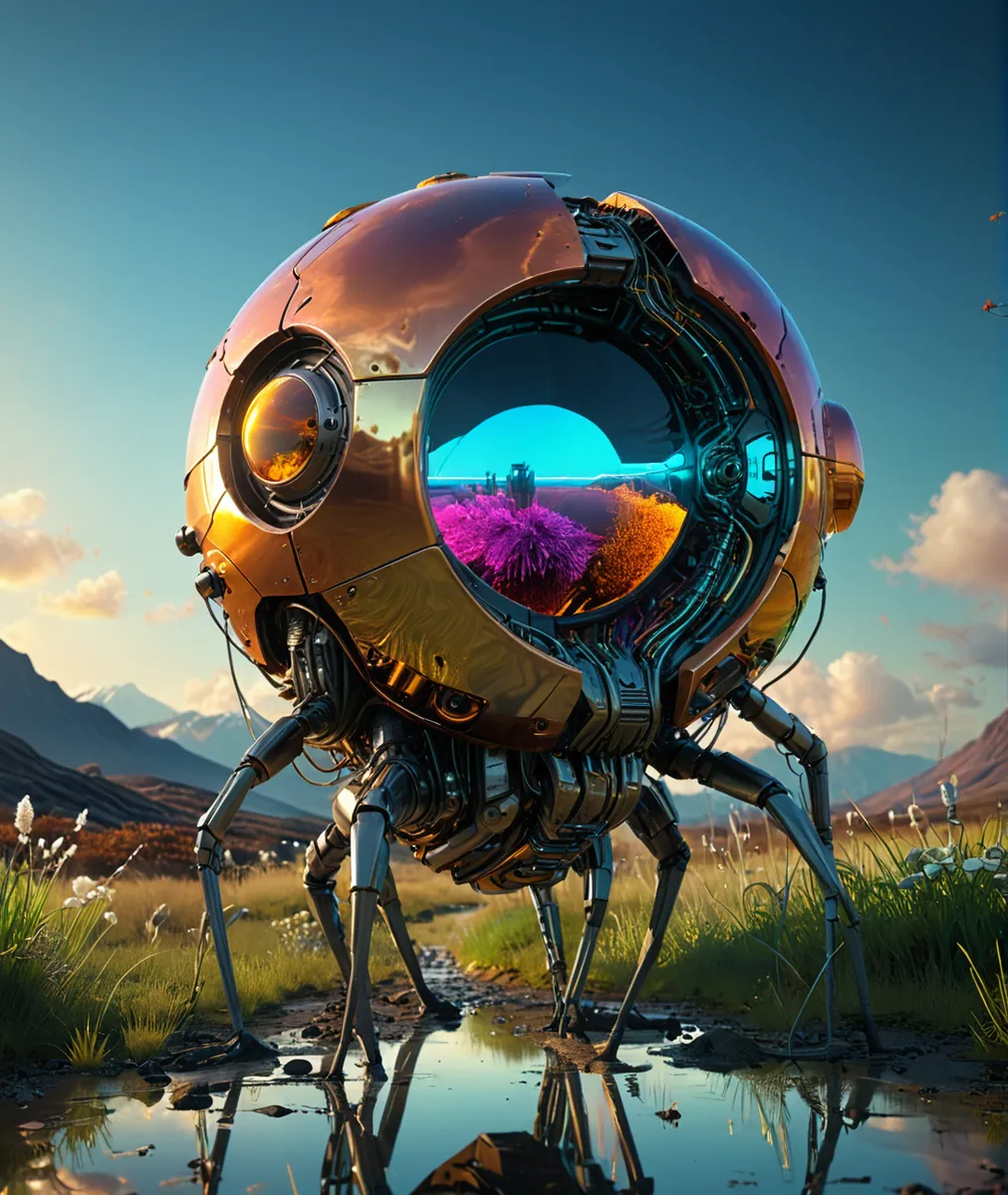 Bioengineered Creature Cyberpunk Living Machine - AI Image Gallery | Diffus