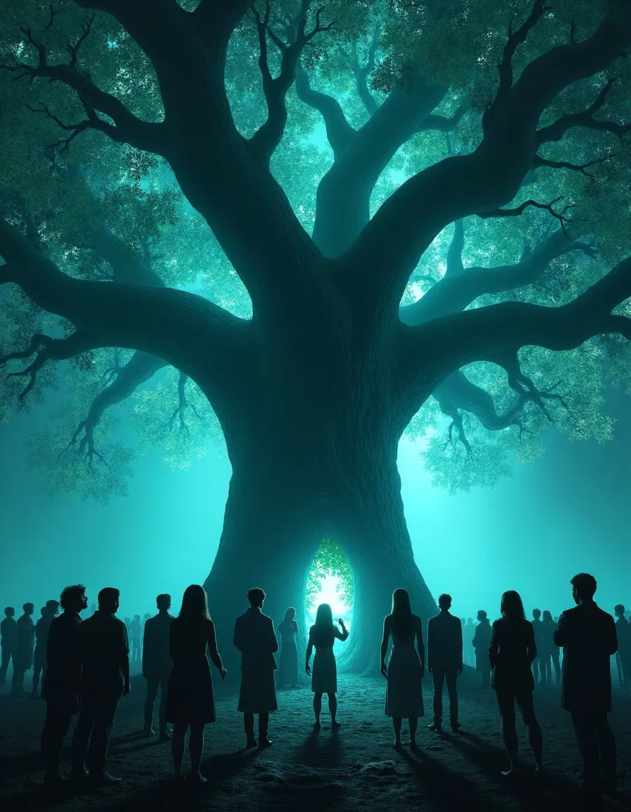 Mysterious Glowing Tree With Luminescent Leaves - AI Image Gallery | Diffus