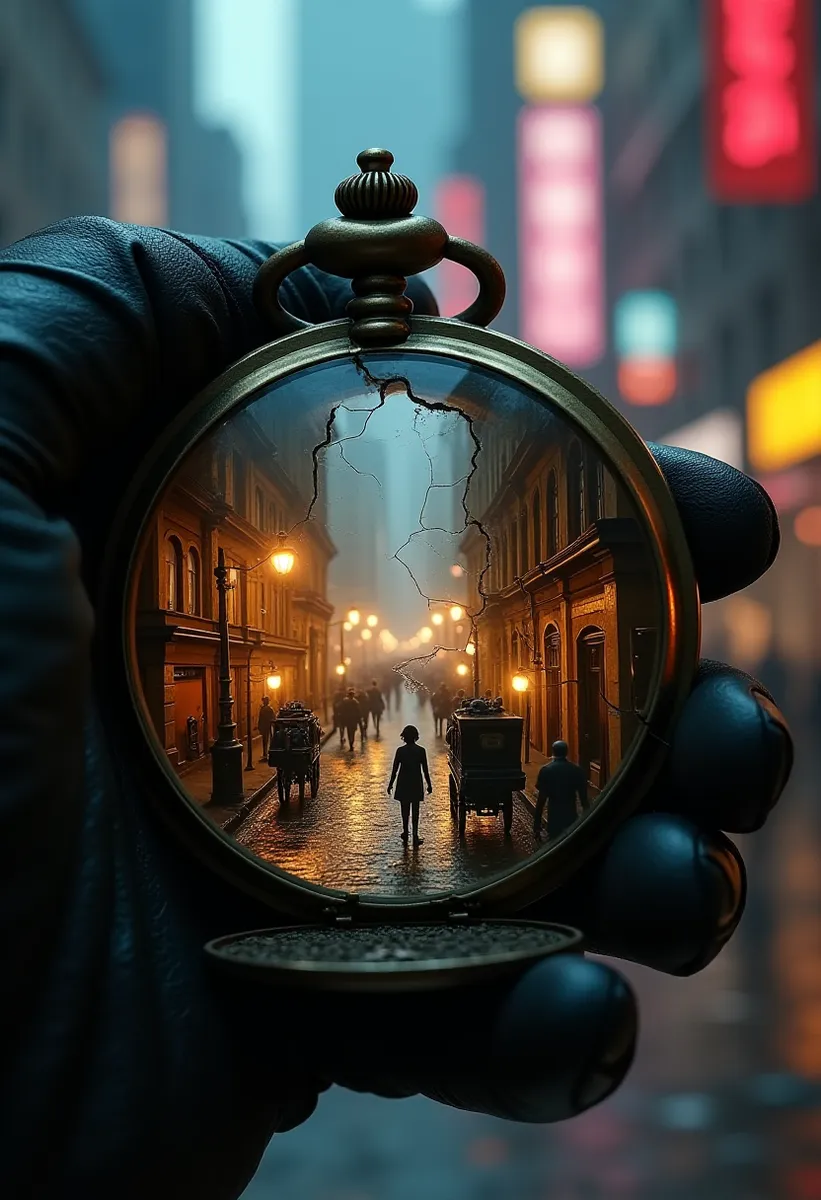 Pocket Watch Reveals Miniature Victorian Street Scene - AI Image ...