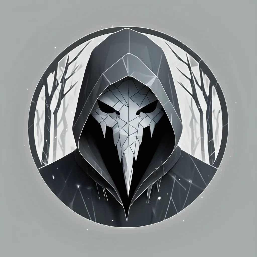 Low Poly Hooded Cyclops Logotype in Grey and Black | Diffus