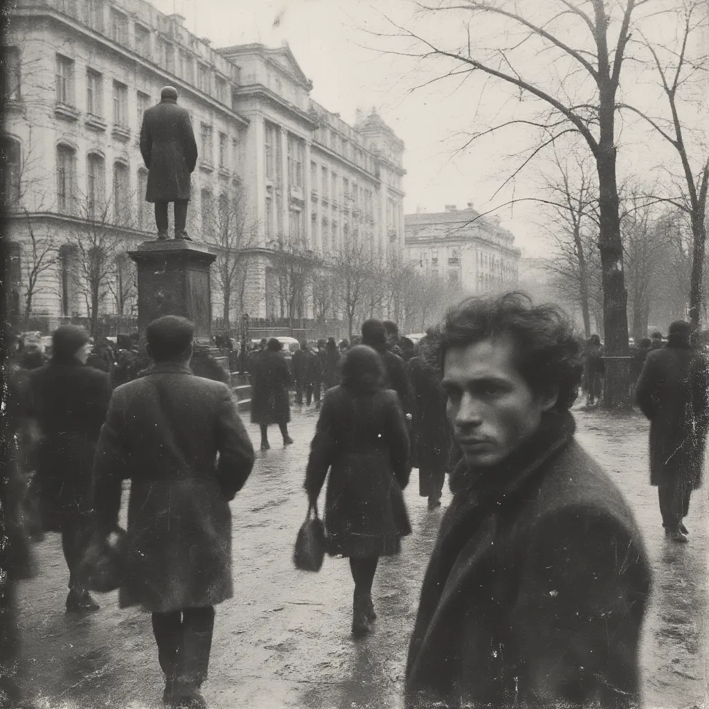 Vintage Street Photo of 90s Russia with Lenin Statue - AI Image Gallery ...