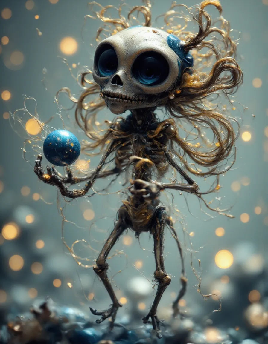 Skeleton Alien with Glitter and Luxury Details - AI Image Gallery | Diffus
