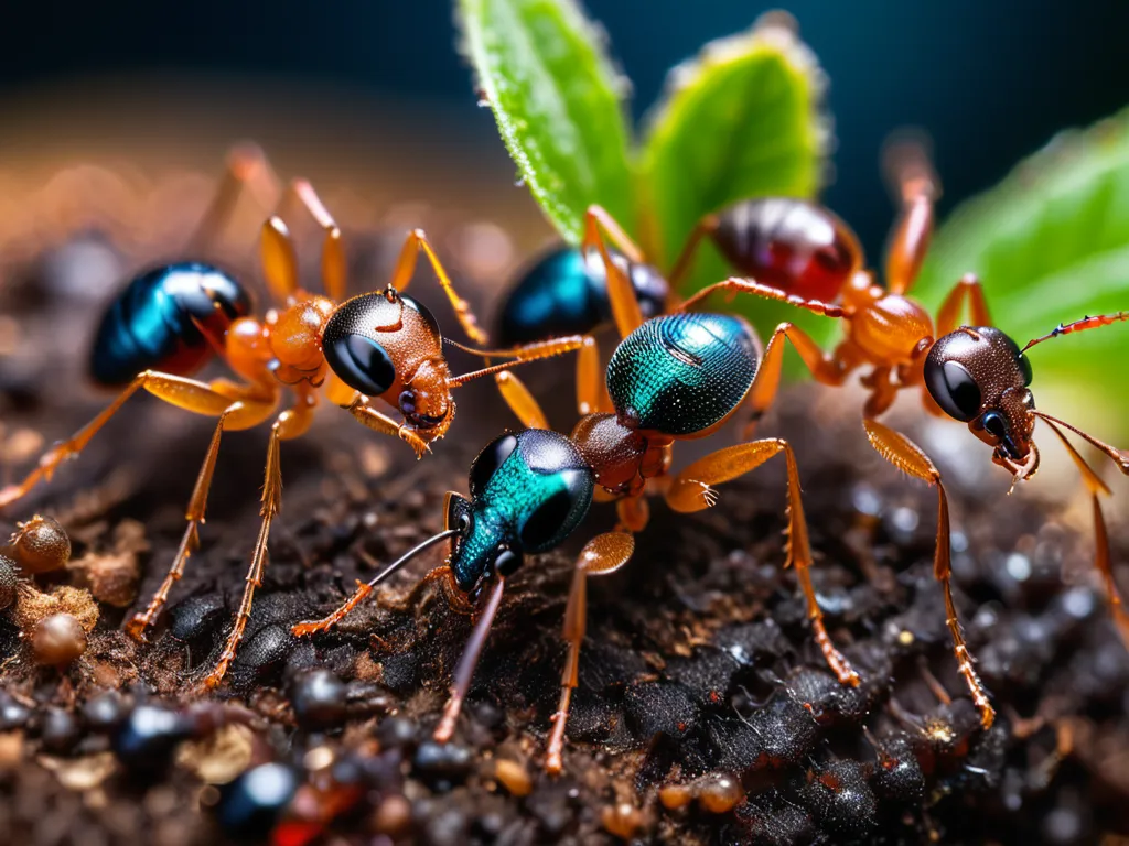 Colorful Ants Macro Photography Close-Up - AI Image Gallery | Diffus