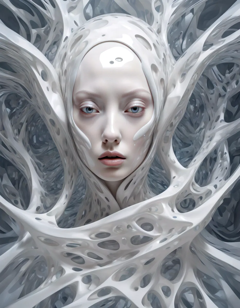 Beluga Whale Face Surreal Portrait with Floating Geometric Shapes - AI ...