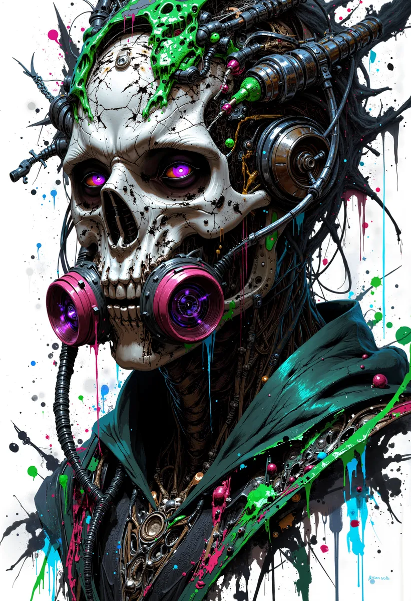 Cybernetic Skull with Futuristic Helmet and Gas Mask - AI Image Gallery ...