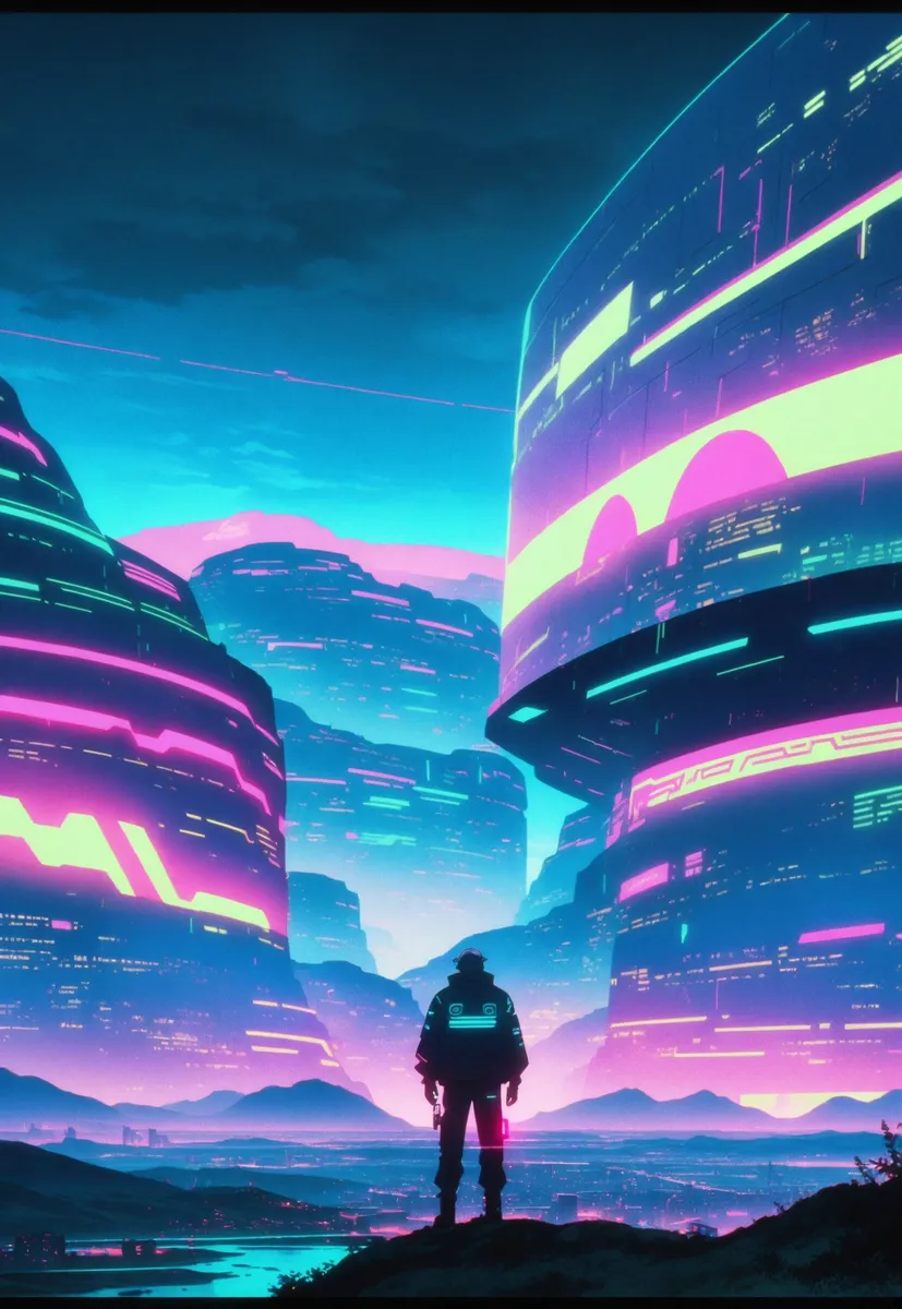 Cyberpunk Texas Neon-Lit Futuristic Landscape - AI Image Gallery | Diffus