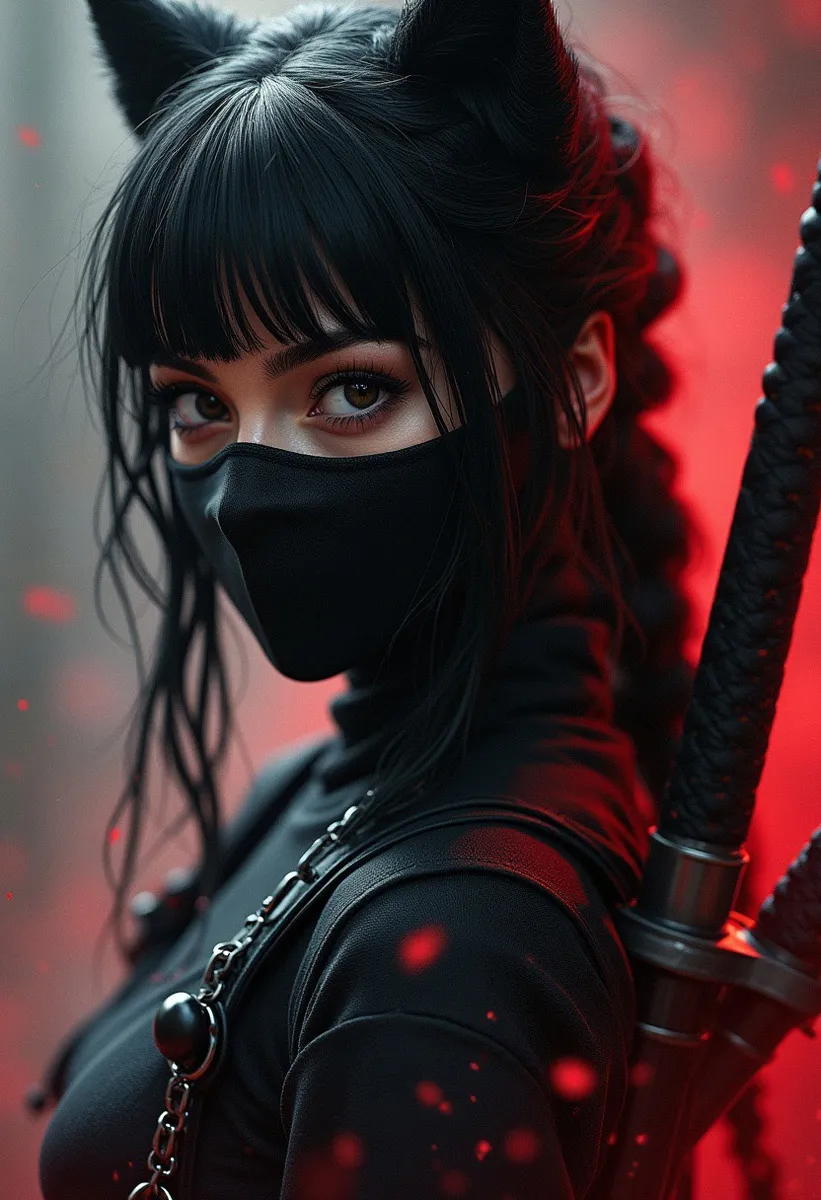 Black Ninja Girl in Photorealistic Cat Woman Suit - AI Image Gallery ...