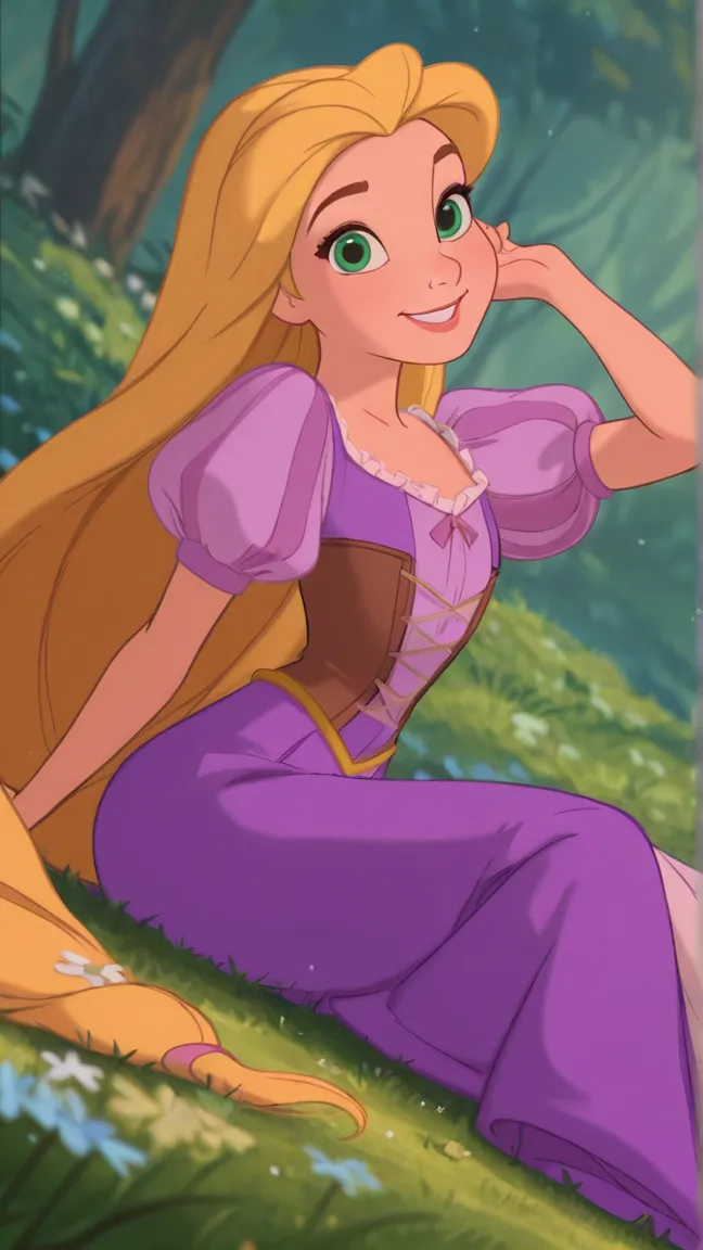 Rapunzel Smiling in Disney Animation Style - AI Image Gallery | Diffus