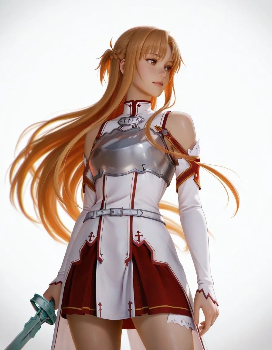 Asuna in Knights of Blood Uniform Holding Sword - AI Image Gallery | Diffus