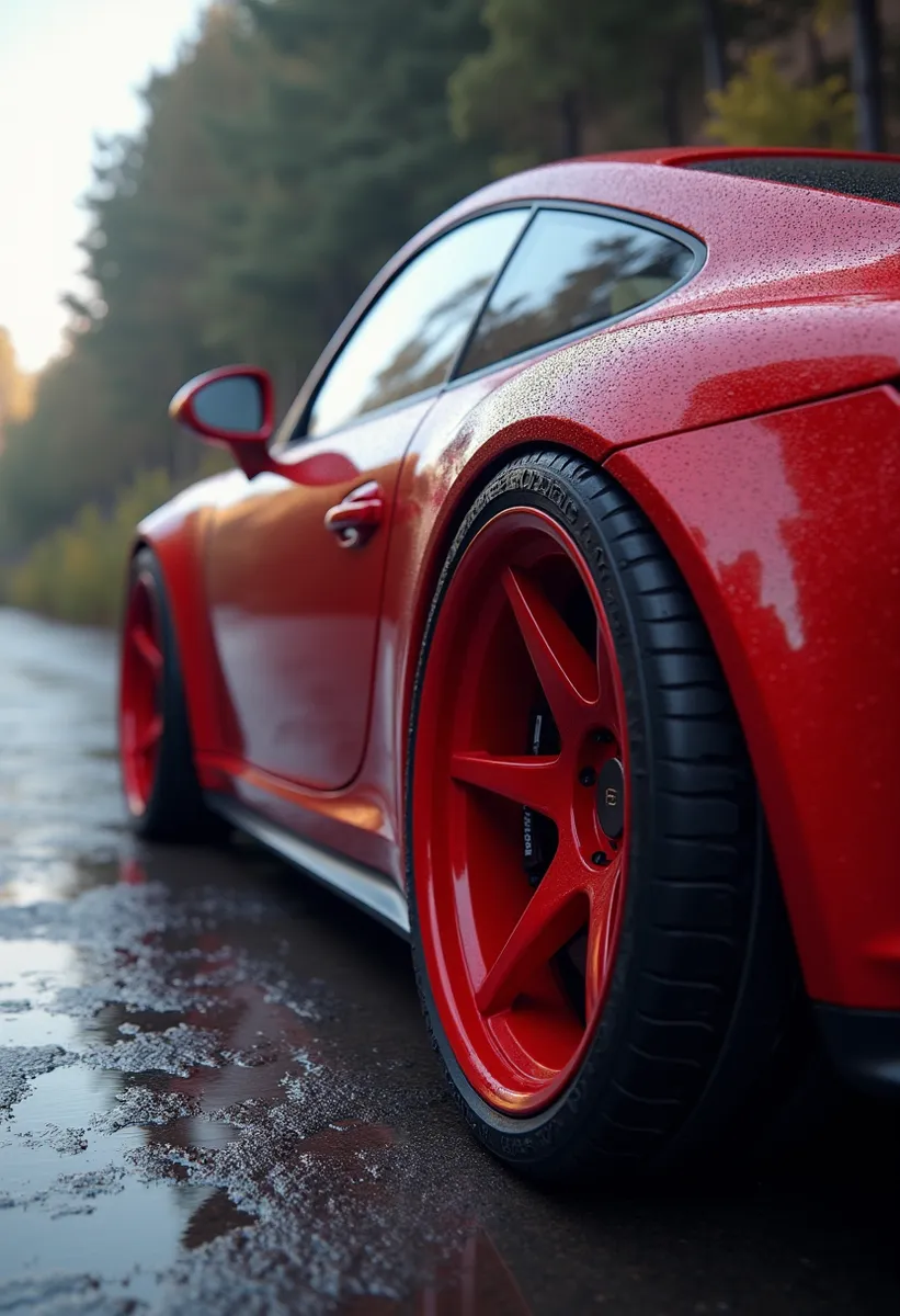 Sporty Car with Red Wheels and Natural Soft Lighting - AI Image Gallery ...