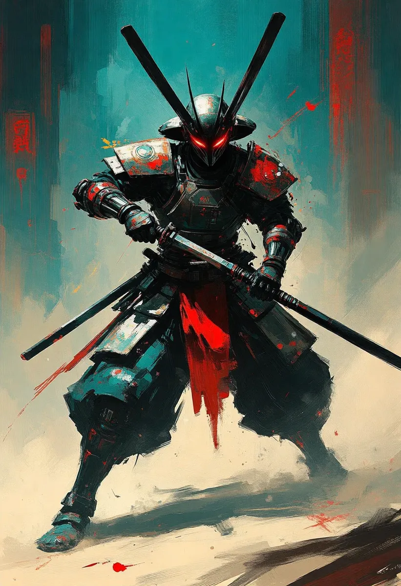 미래형 분라쿠 갑옷의 SF 전사 - AI 이미지 갤러리 | Diffus