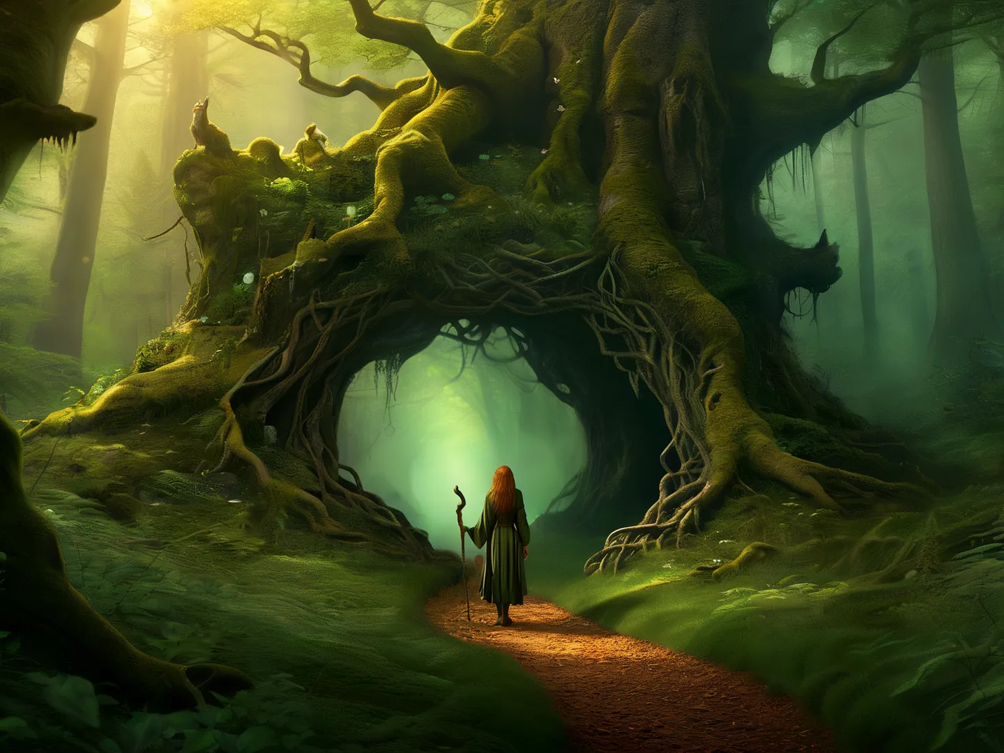 Enchanted Forest with Celtic Fantasy Tree Gateway - AI Image Gallery ...