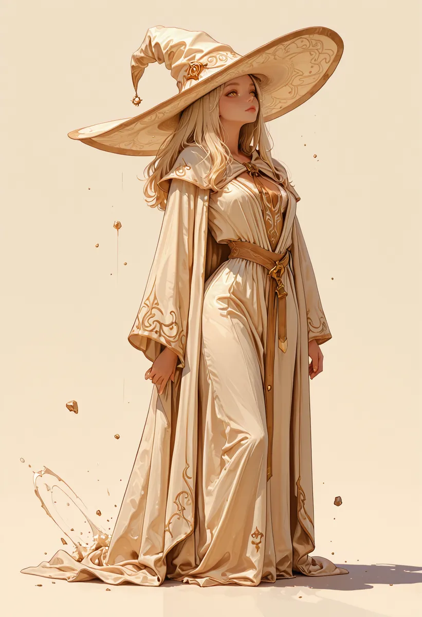 Witch Mage with Huge Brim Hat and Platinum Blonde Hair - AI Image ...