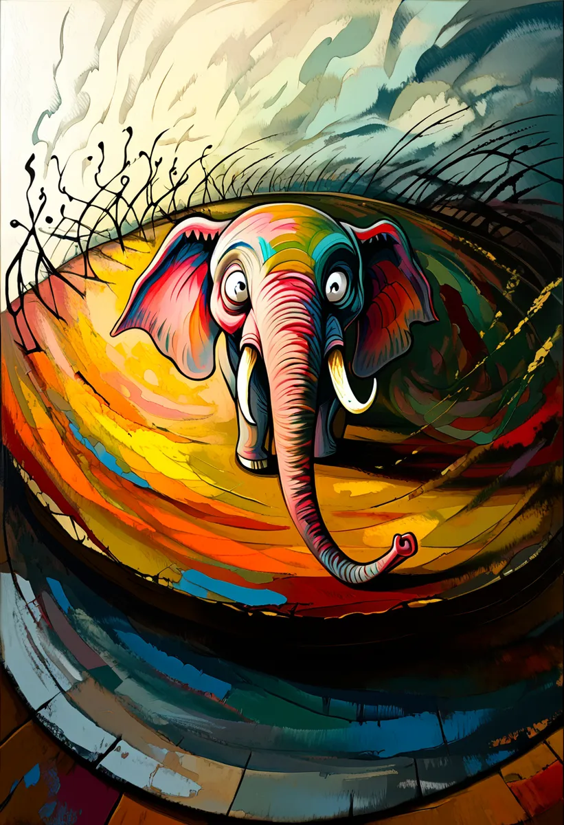 Expressionism Elephant in Colorful Ballet Pose - AI Image Gallery | Diffus