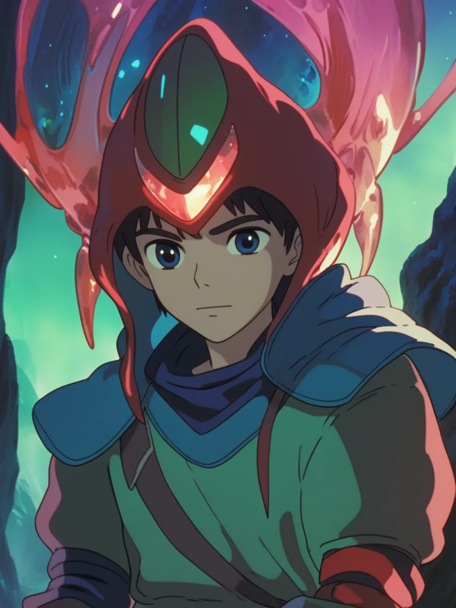 Ashitaka Alien Boy with Red Crystal Skin - AI Image Gallery | Diffus