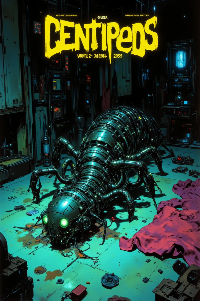 Mechanical Centipede in Sci-Fi Room | Diffus