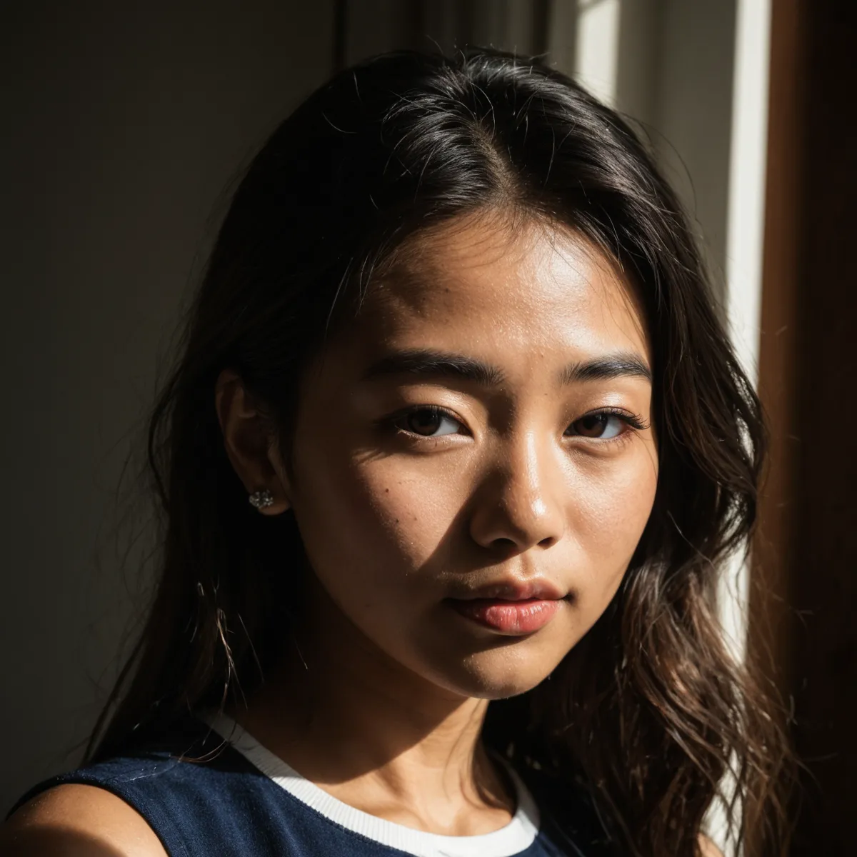 Japanese Girl in Dramatic Light Realistic Portrait - AI Image Gallery ...