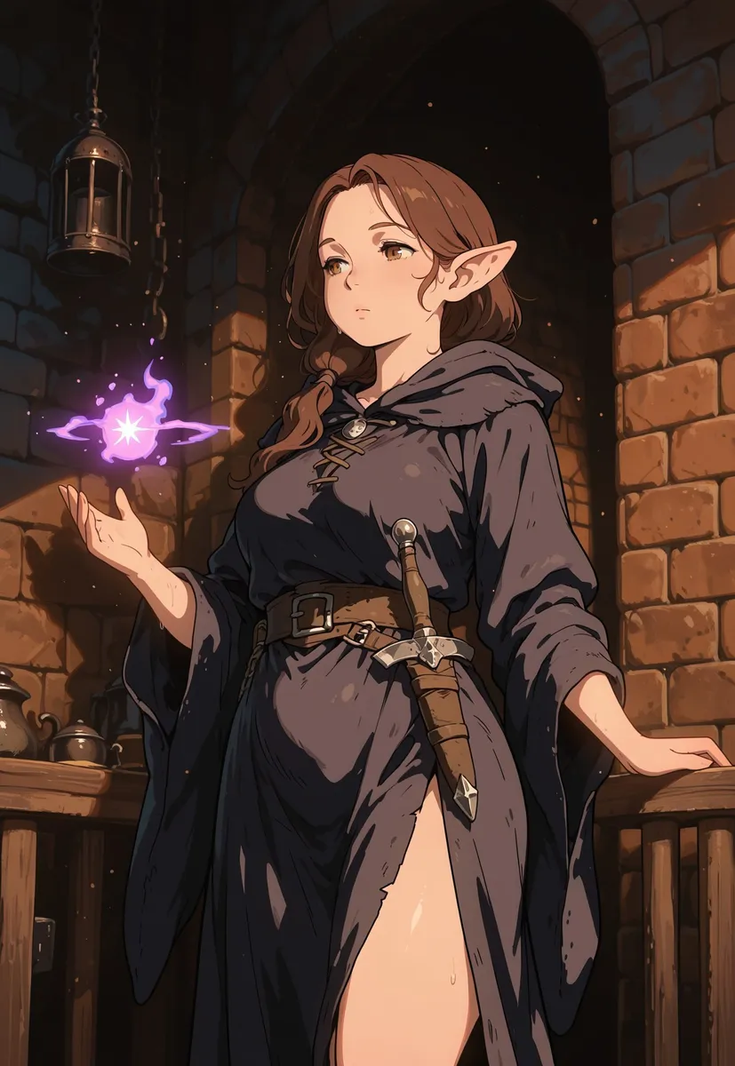 Halfling Woman in Medieval Dungeon Magic - AI Image Gallery | Diffus