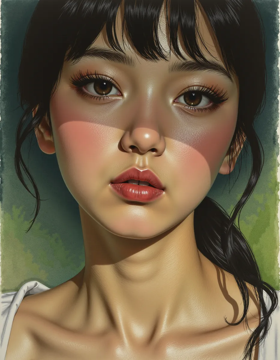 Asian Girl Portrait with Realistic Skin and Emotive Gaze - AI Image ...