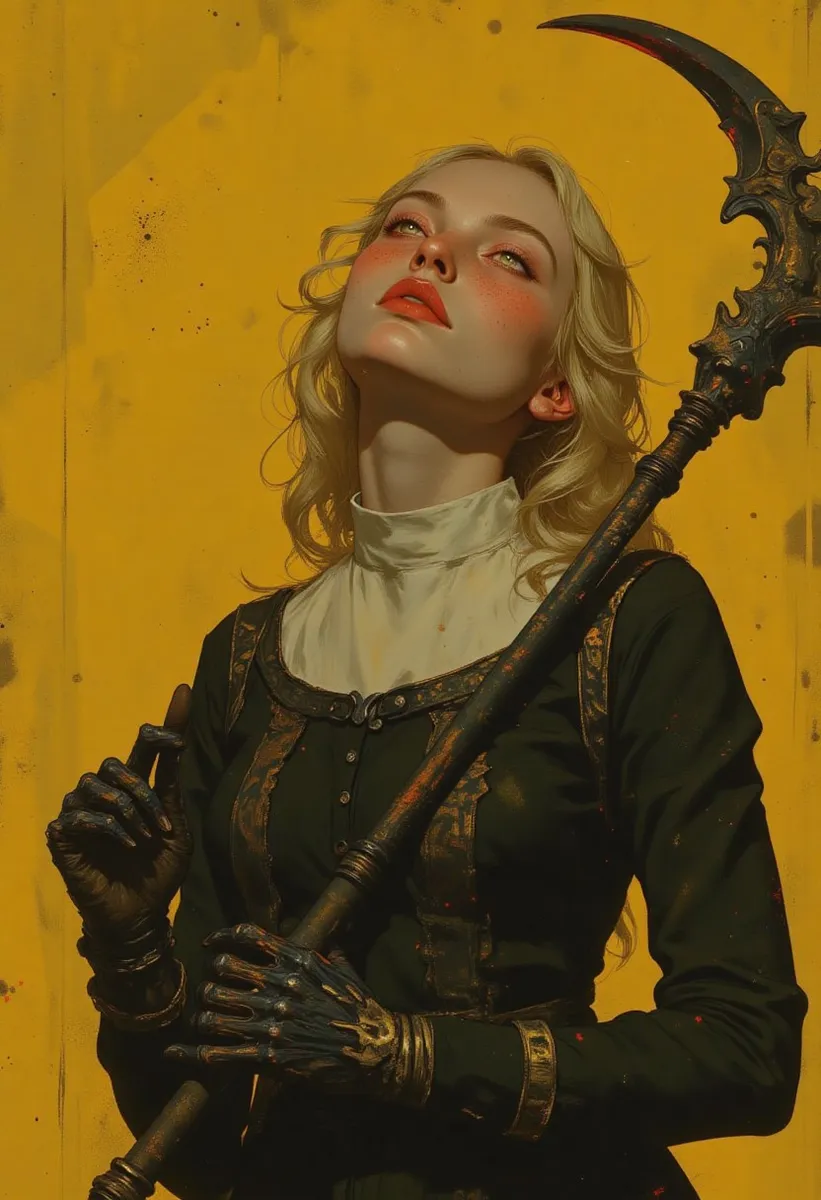 Gothic Nun with Scythe in Dark Fantasy - AI Image Gallery | Diffus