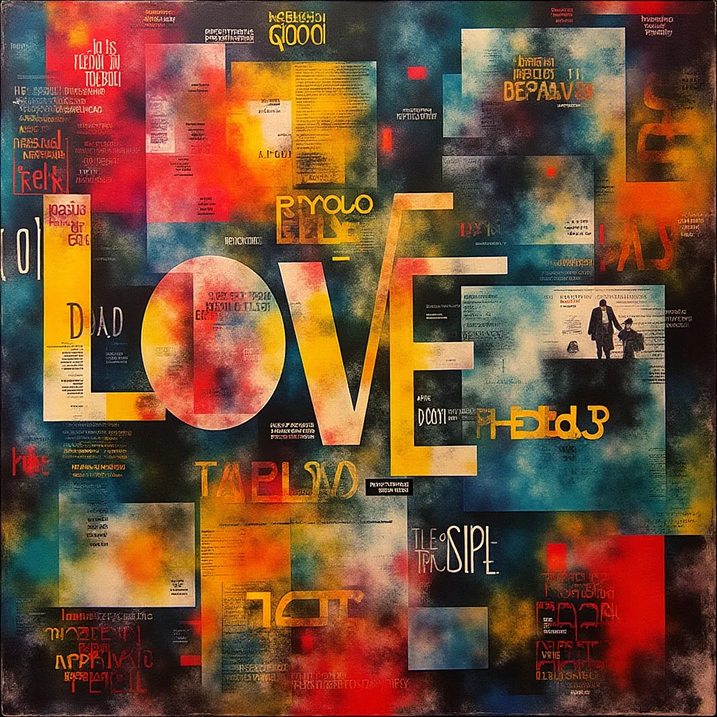 Distorted Typography Collage Inspired by Rauschenberg - AI Image ...