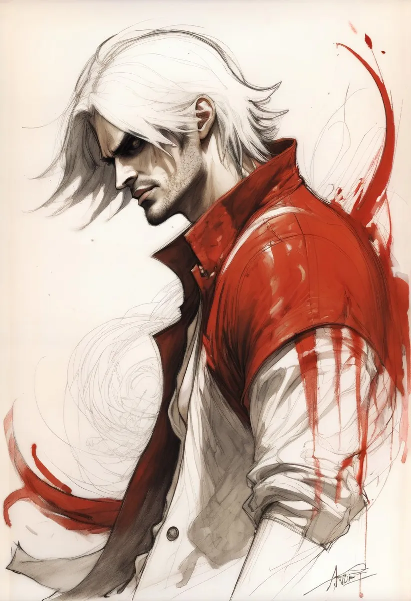Dante Portrait with Bold Brushstrokes and Red Jacket - AI Image Gallery ...
