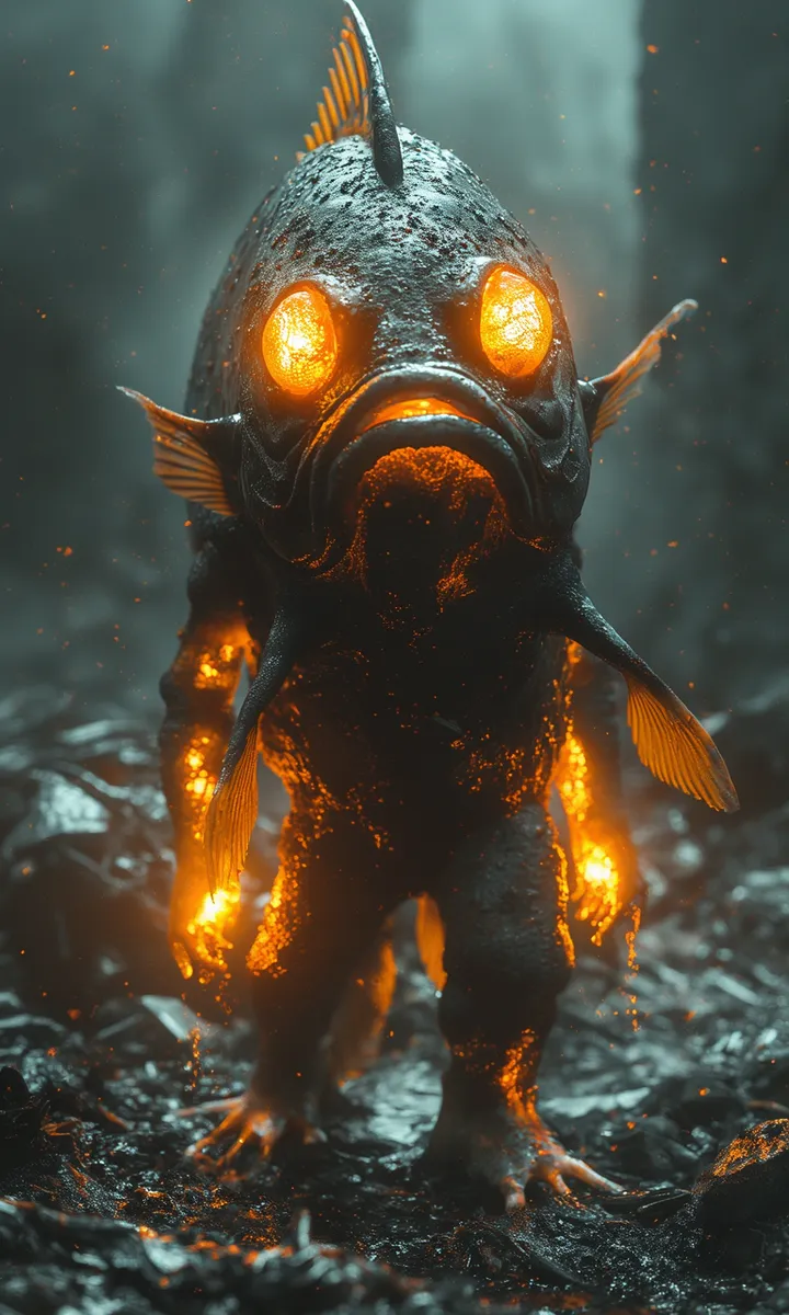 Mutant Fish with Glowing Eyes from Nuclear Waste - AI Image Gallery ...