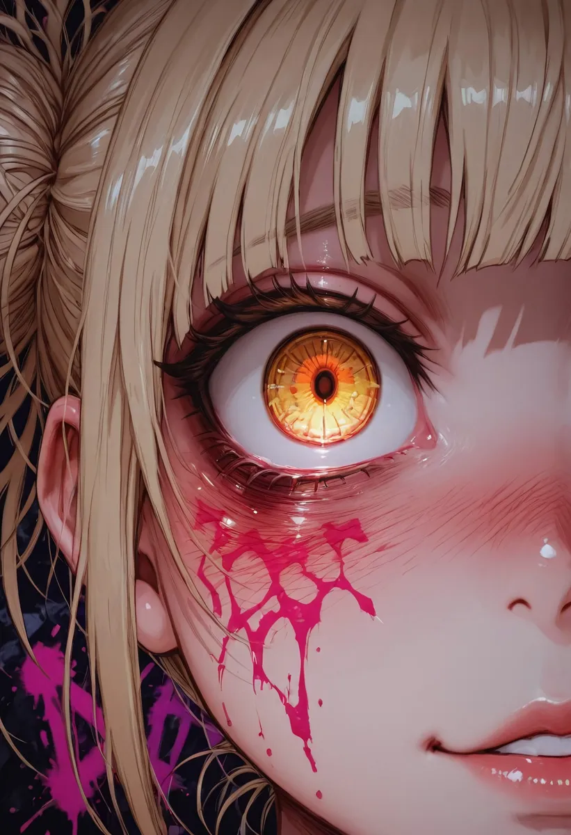 Ojos detallados en Himiko Toga con fondo de graffiti - Galería de ...