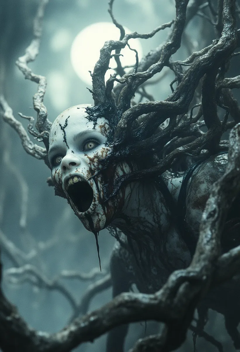 Horror Creature in Dark Biomechanical Fairytale - AI Image Gallery | Diffus