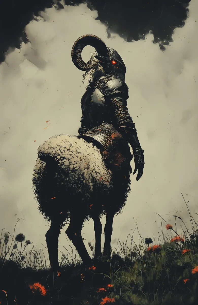Armored Sheep with Fluffy Armor in Meadow - AI Image Gallery | Diffus