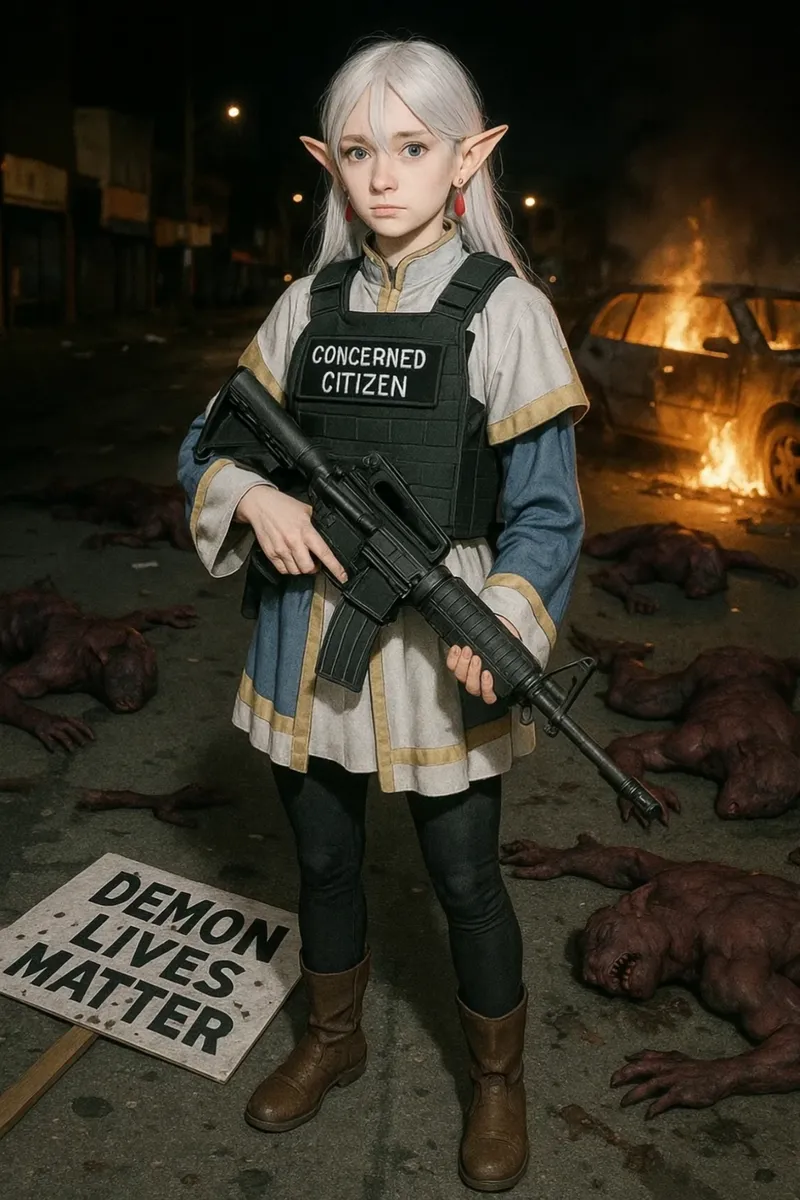 Frieren in Tactical Gear After Riot - AI Image Gallery | Diffus
