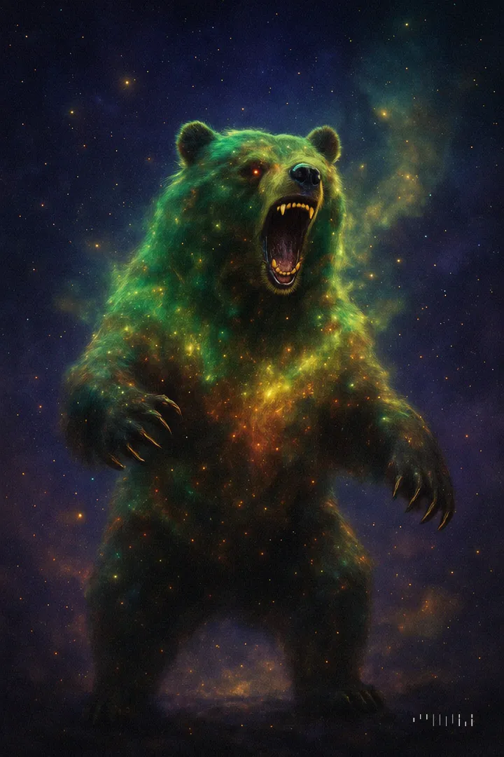 Cosmic Bear Roaring with Nebula Fur - AI Image Gallery | Diffus
