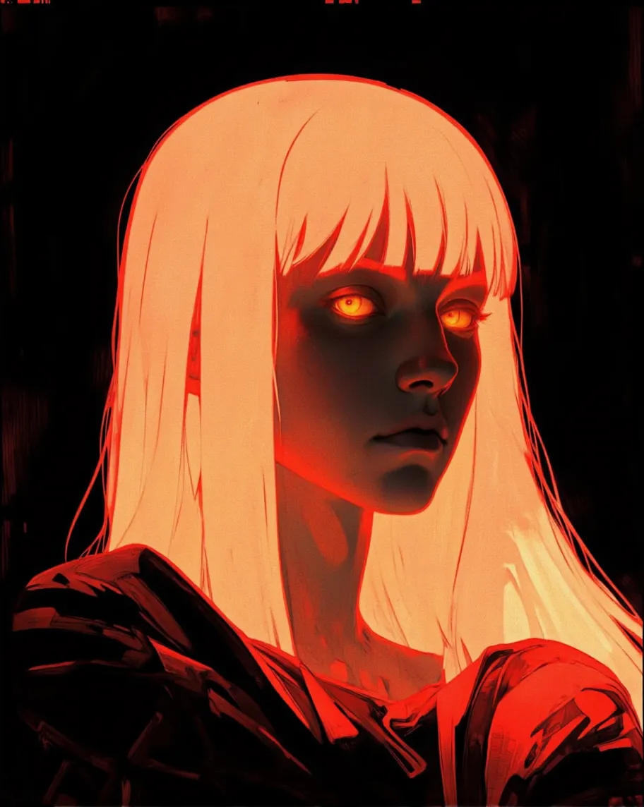 Glowing Portrait of Blonde Woman with Yellow Eyes - AI Image Gallery ...