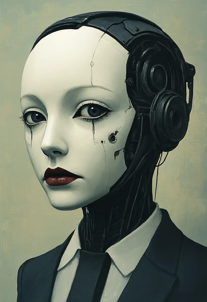Female Robotic Face in Kafkaesque Surreal Realism - AI Image Gallery ...