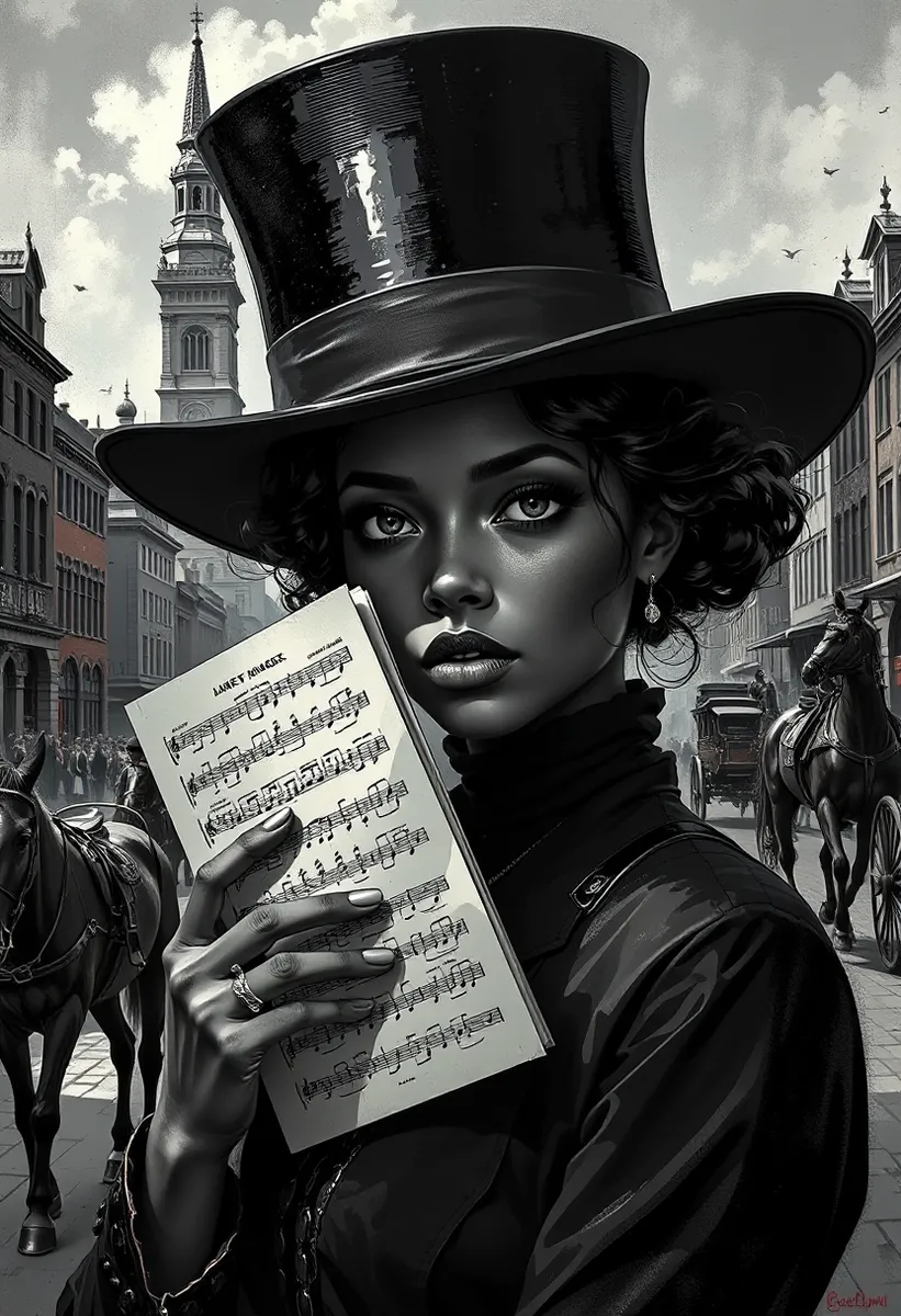 Harlem Renaissance Woman with Black Top Hat - AI Image Gallery | Diffus