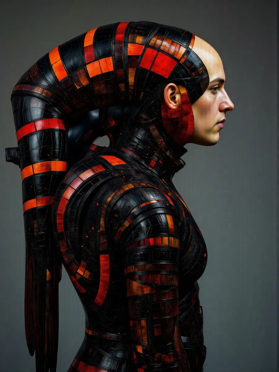 Danish Man in Black Exoskeleton with Red Stripes - AI Image Gallery ...