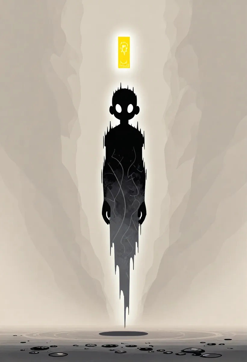 Silhouette of Floating Dark Figure with Glowing Eyes - AI Image Gallery ...