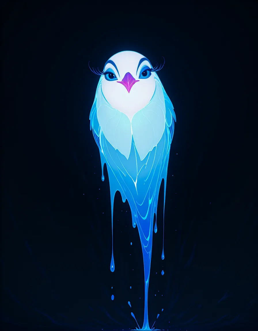 Disney Style Neon Blue Animated Bird - AI Image Gallery | Diffus