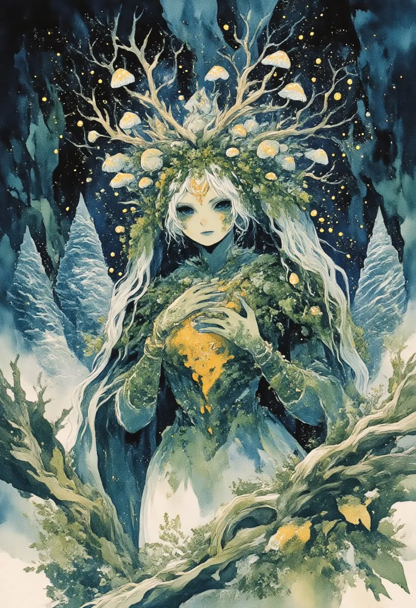 Forest Witch Nature-Born Sorceress with Golden Sap - AI Image Gallery ...