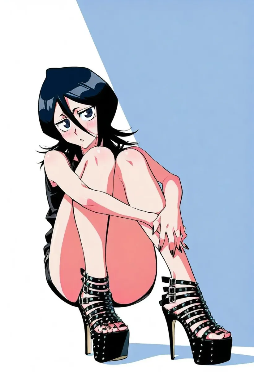 Kuchiki Rukia in Platform Stiletto Heels - AI Image Gallery | Diffus