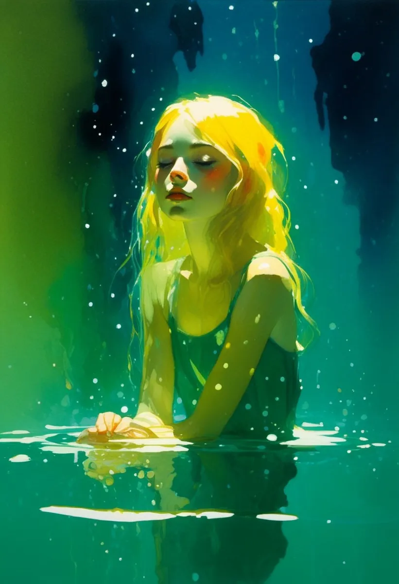 Elf Ingenue in Dramatic Watercolor Portrait - AI Image Gallery | Diffus