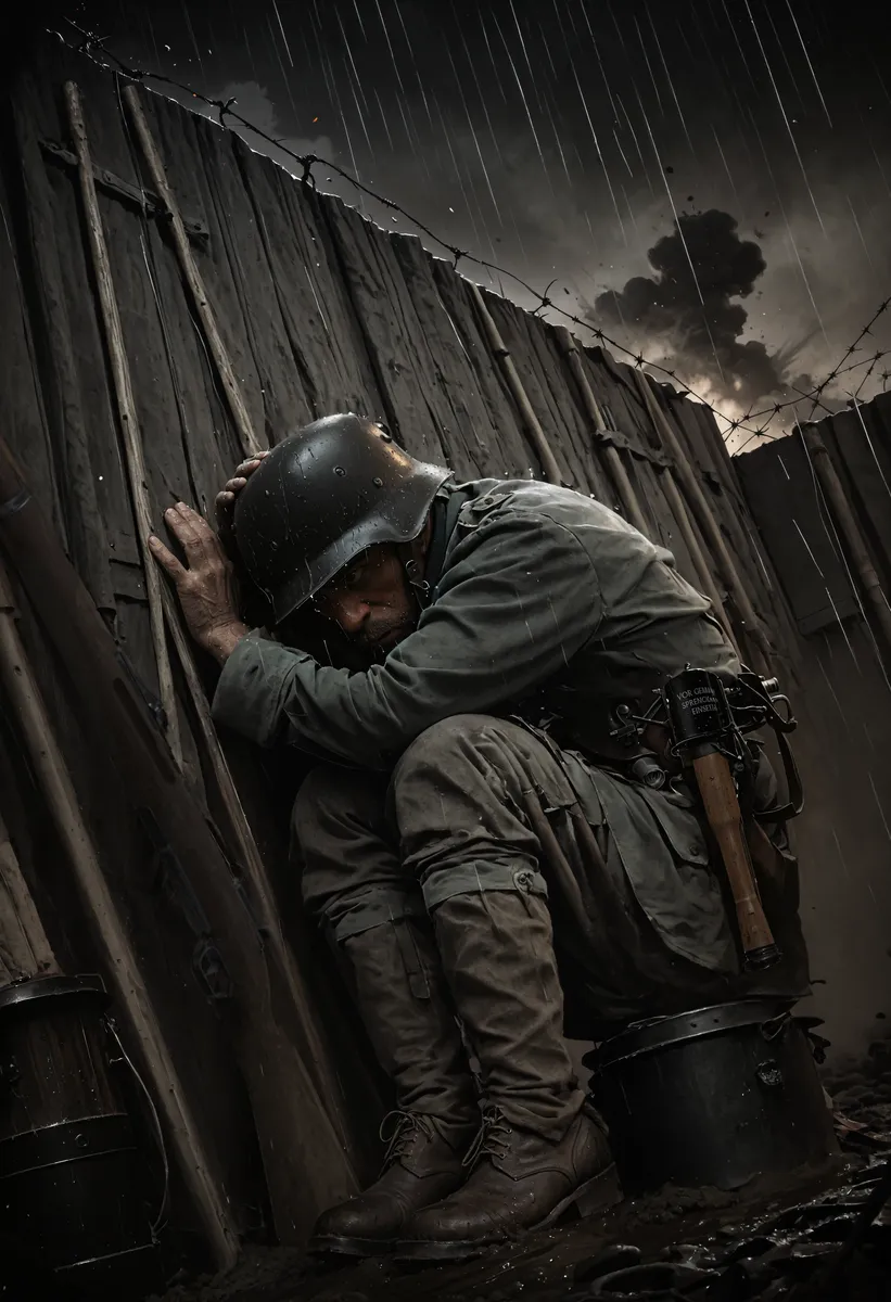WW1 German Soldier in Muddy Trench Warfare - AI Image Gallery | Diffus