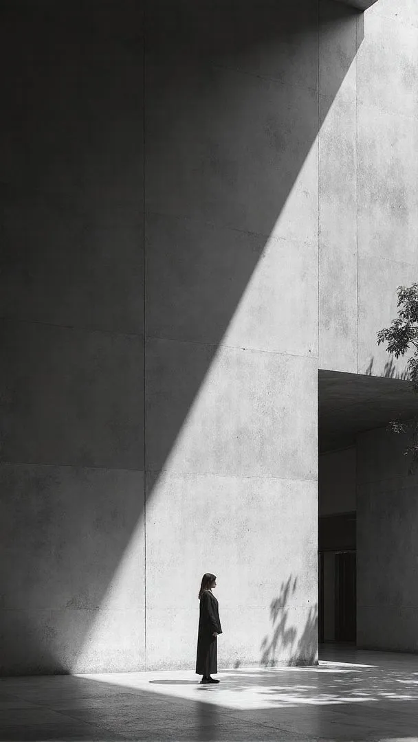 Minimalist Architectural Scene with Woman and Shadow - AI Image Gallery ...