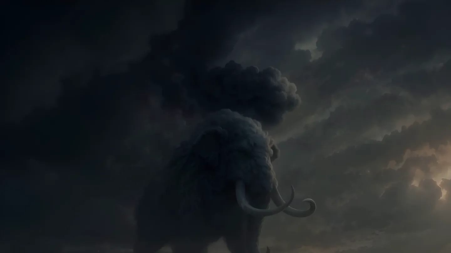 Storm Beast Mammoth in Lightning-Filled Sky - AI Image Gallery | Diffus