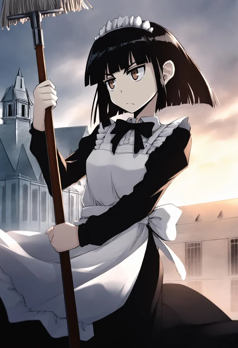 Anime Maid with Black Bob Cut in Mansion - Stable Diffusion AI Image ...