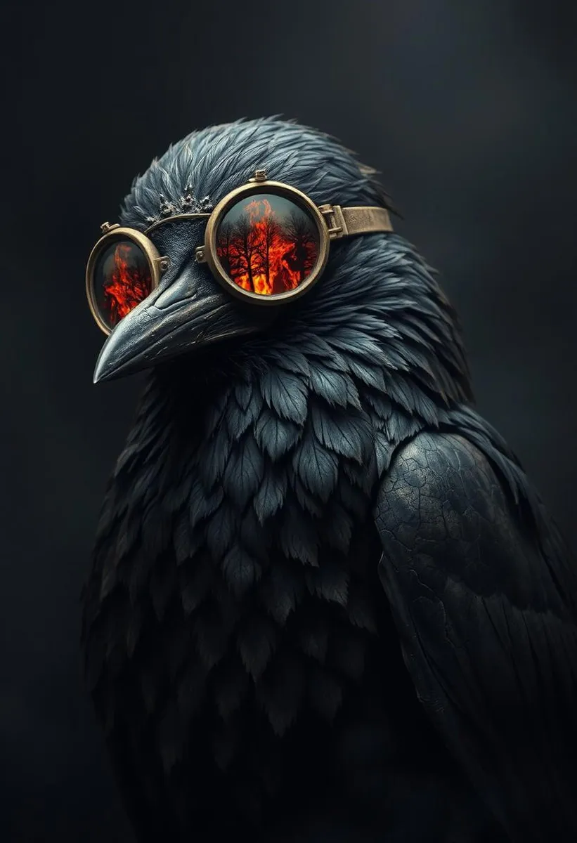 Charred Crow in Apocalyptic Scene - Stable Diffusion AI Image | Diffus
