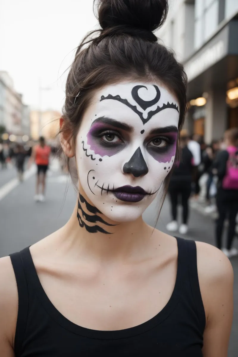 Day of the Dead Protest with Face Paint - Stable Diffusion AI Image ...